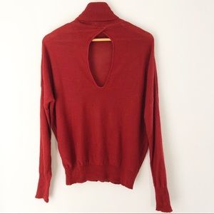 dara knit | Sweaters | Dara Knit Red Sweater Keyhole Back Turtleneck ...